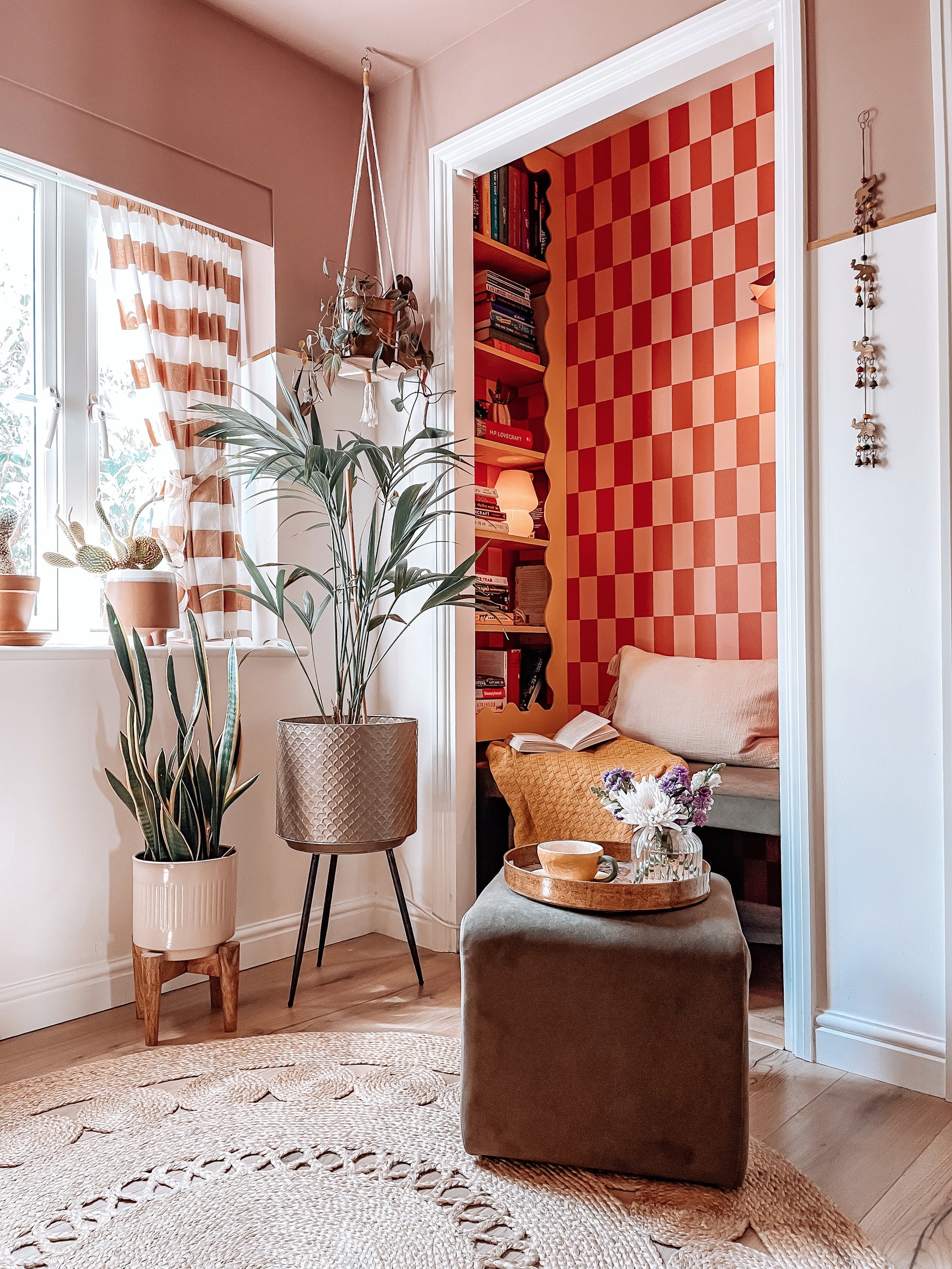 ‘Checkered Chic’ vintage inspired wallpaper in brick and plaster ...