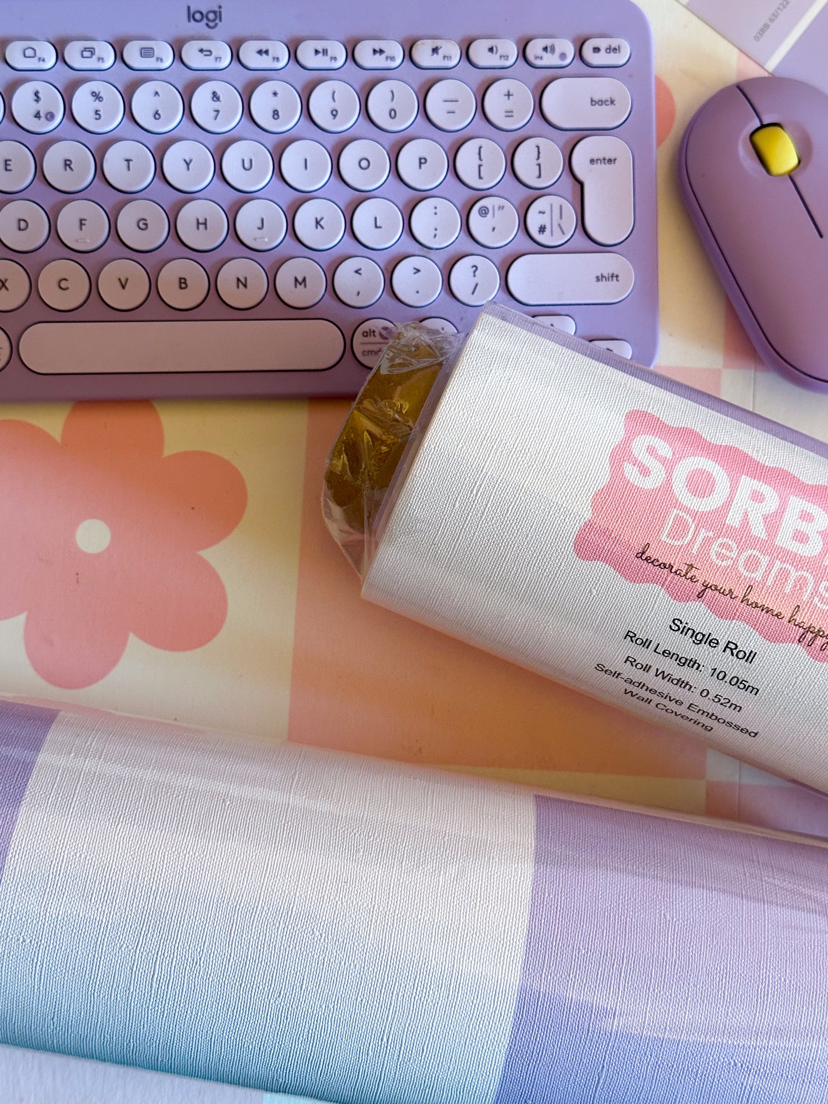 Checkmate Checkerboard Wallpaper in Lavender – Bold Pastel Design ...